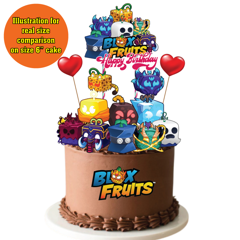 BLOXFRUIT High Quality Paper Cake Topper Kek Cake Decor Cupcake Topper ...
