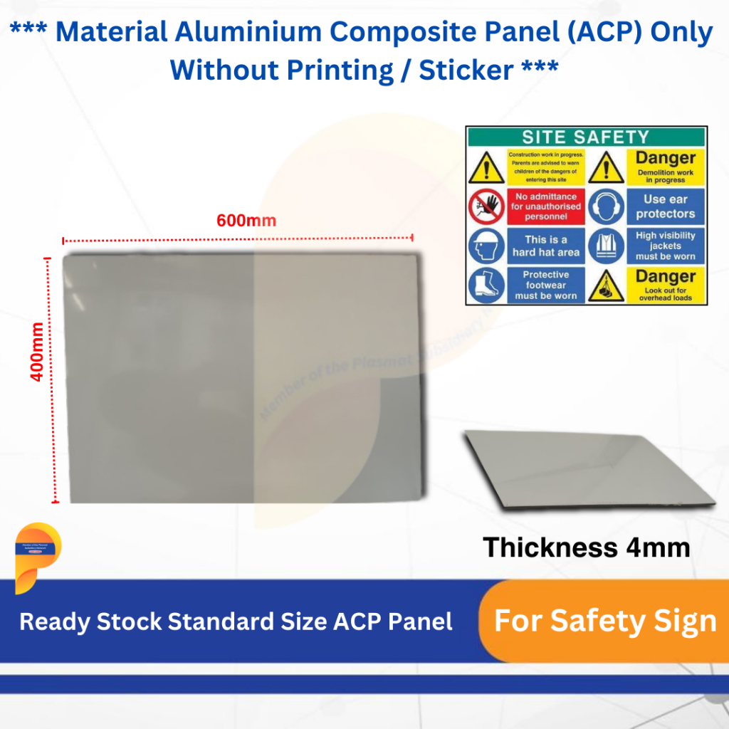 ACP Panel For Safety Sign - RECTANGLE Shape 400mm x 600mm | Shopee ...