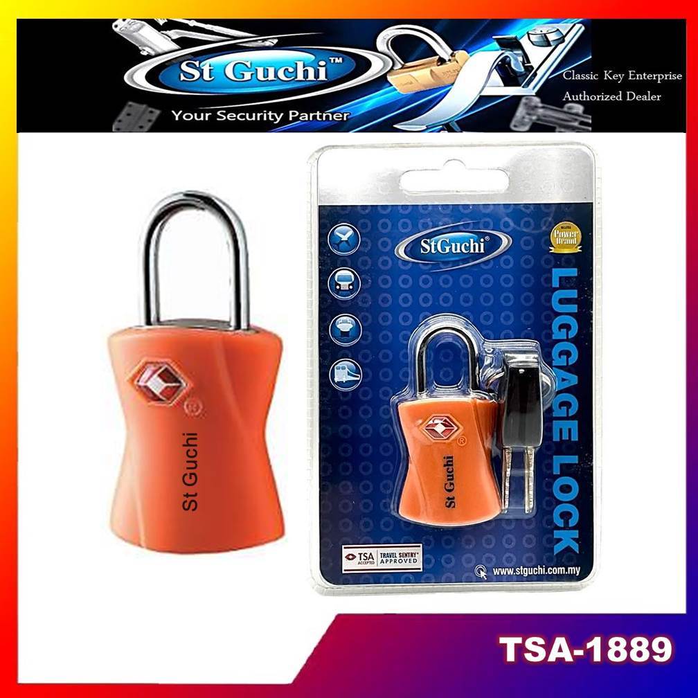 St Guchi Luggage Lock SGTL-1889 TSA padlock (Orange Color) | Shopee ...