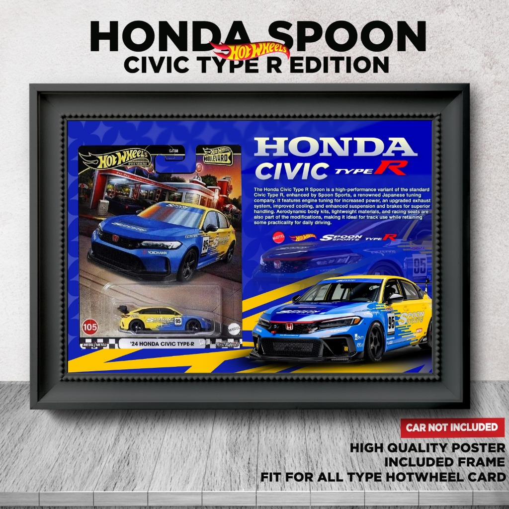 Frame Hotwheels Honda Civic Type R Spoon Edition Poster | Shopee ...