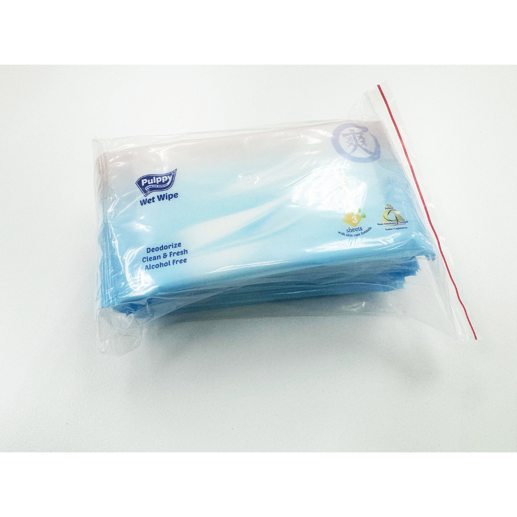Pulppy Wet Wipe Tissue 3 sheet | Shopee Philippines