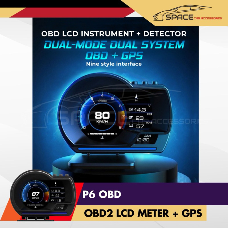Latest Version!!️CBW P6 GPS Car OBD OBD2 Meter Digital Scanner Alarm ...