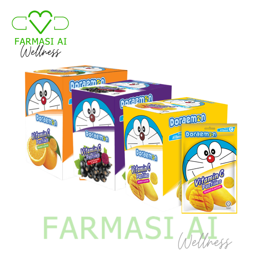 Big Foot Doraemon Vitamin C Pastilles 40g x 12packets (Box) (Orange/Blackcurrant/Mango) (Exp ...