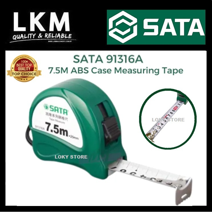SATA 91316A 7.5M X 25MM ABS Case Measuring Tape | Shopee Philippines