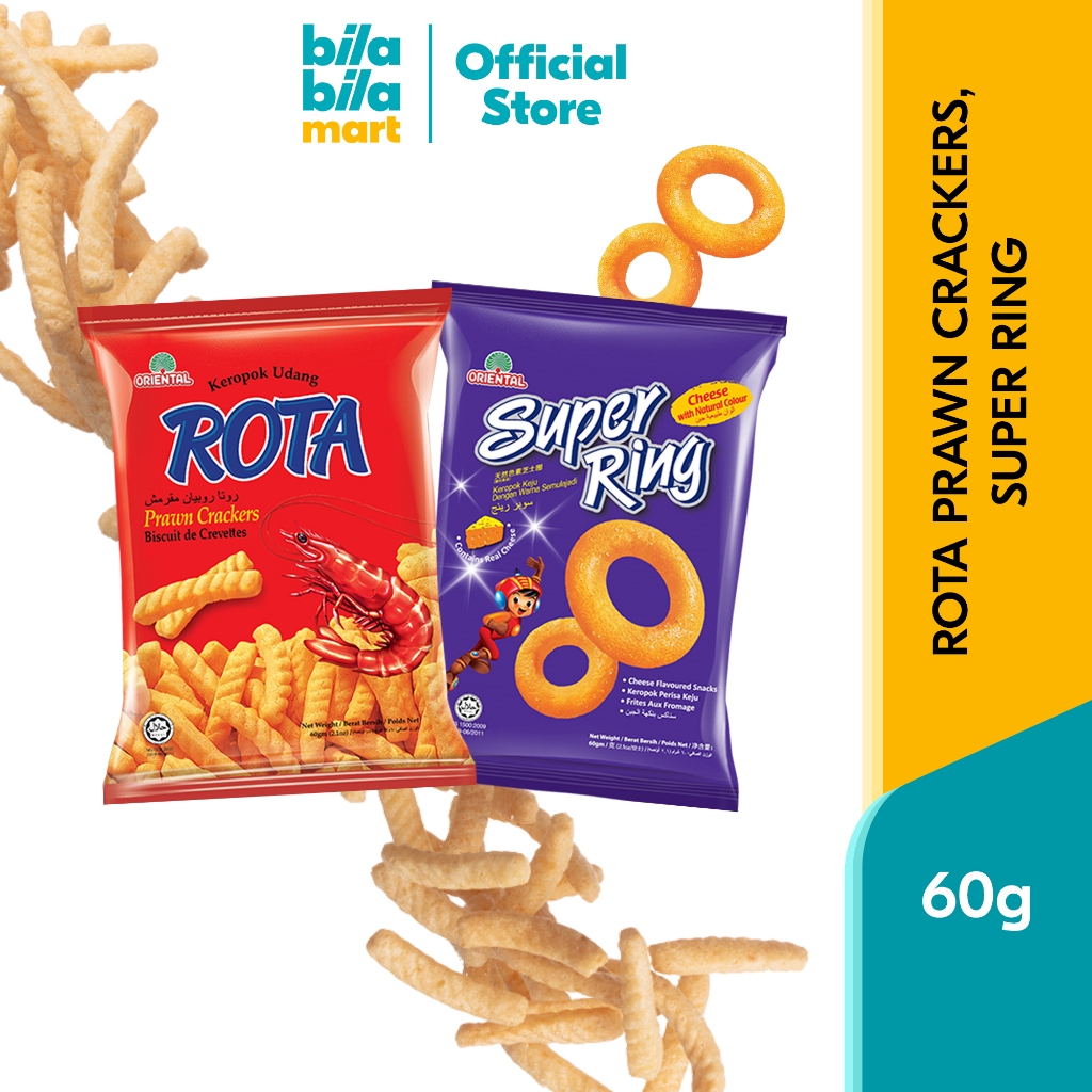 Oriental Food ROTA Prawn Crackers, Super Ring 60g Cheese Snack Snek ...