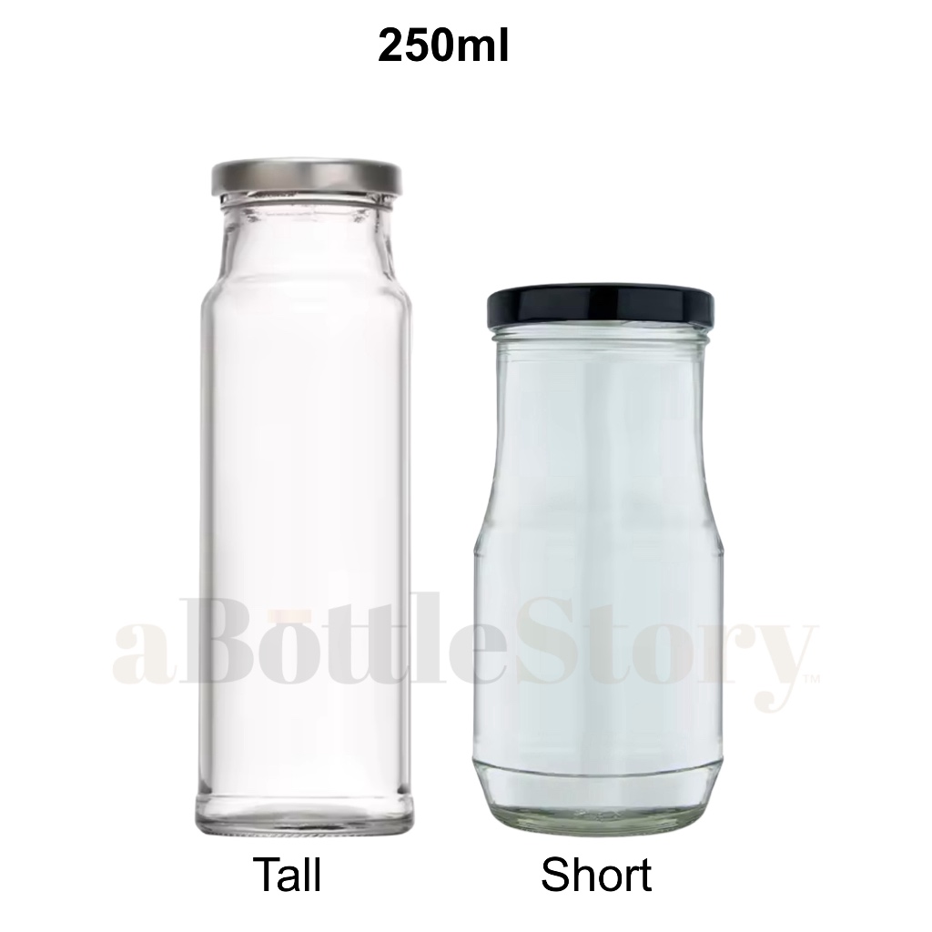 250ml Wide Mouth Round Glass Bottle / Juice / Coffee / Source Storage ...