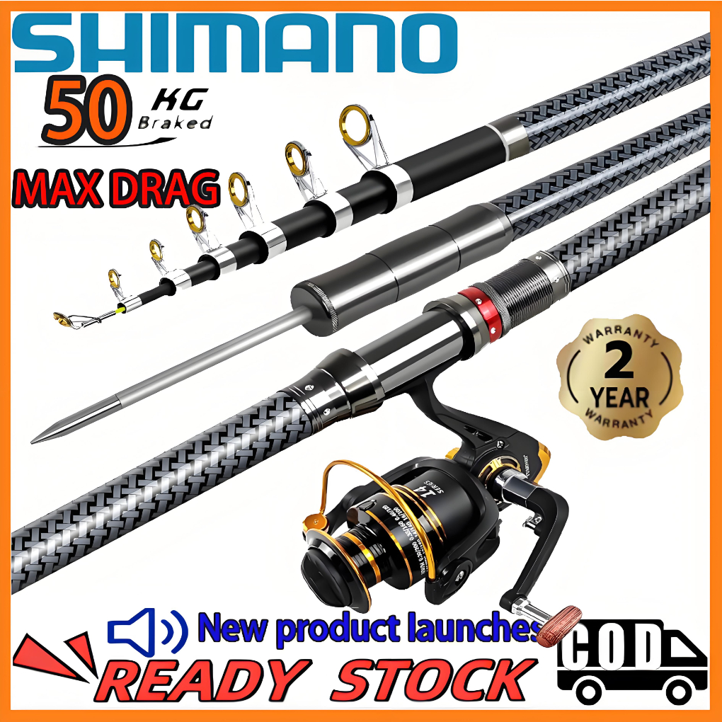 SHIMANO Fishing Rod Telescopic Rod Spinning Joran Pancing Portable Carp ...