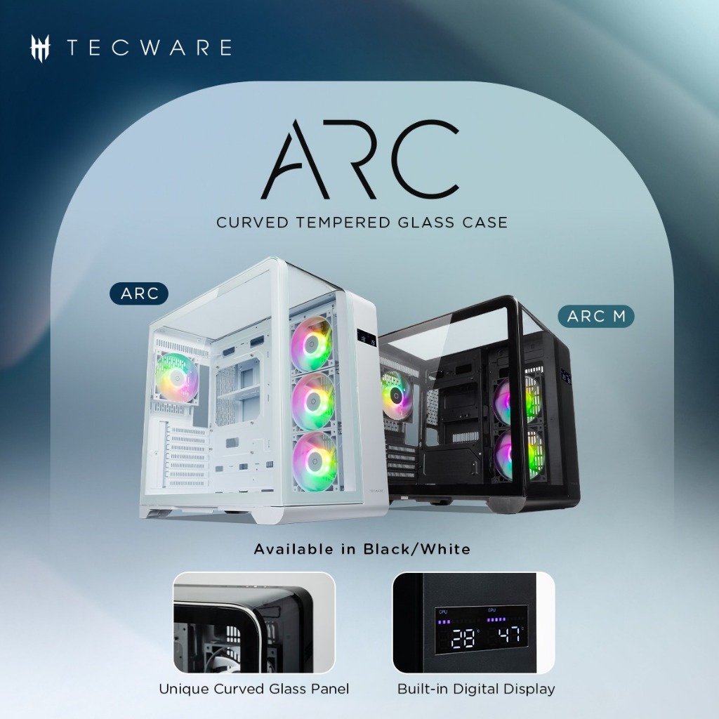 TECWARE [Arc M/Arc] - Curved TG PC Case With CPU & GPU Temperature ...