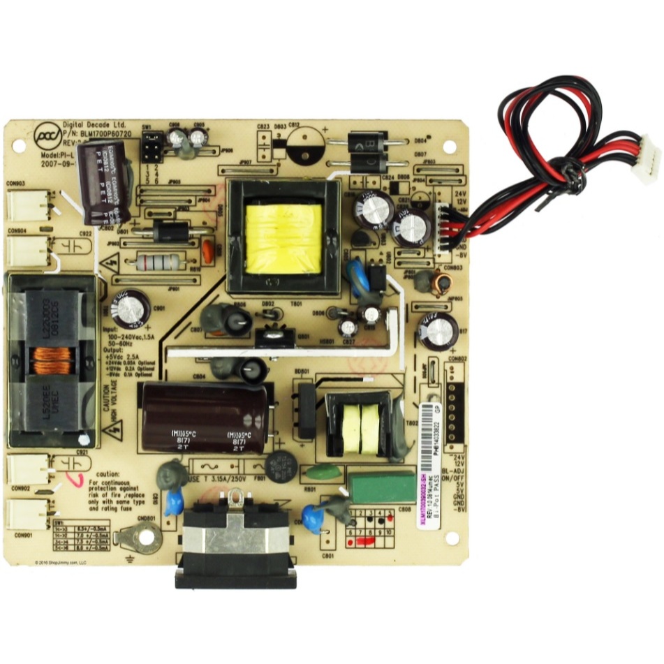 Hot !! AOC LCD MONITOR POWERBOARD / POWER SUPPLY BOARD PI-LT03 ...