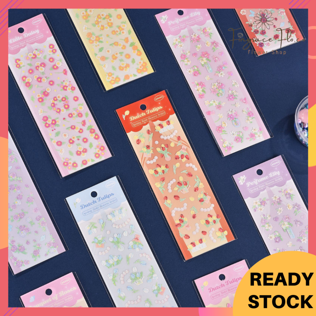 Little Flower Series Sticker Handcraft Handbook Journal Stationery ...