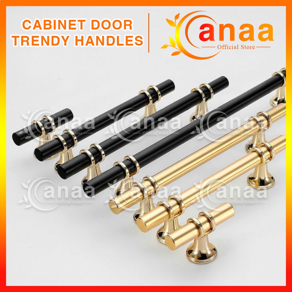 ANAA Solid Gold Black Kitchen Drawer Cabinet Modern T Bar Furniture ...