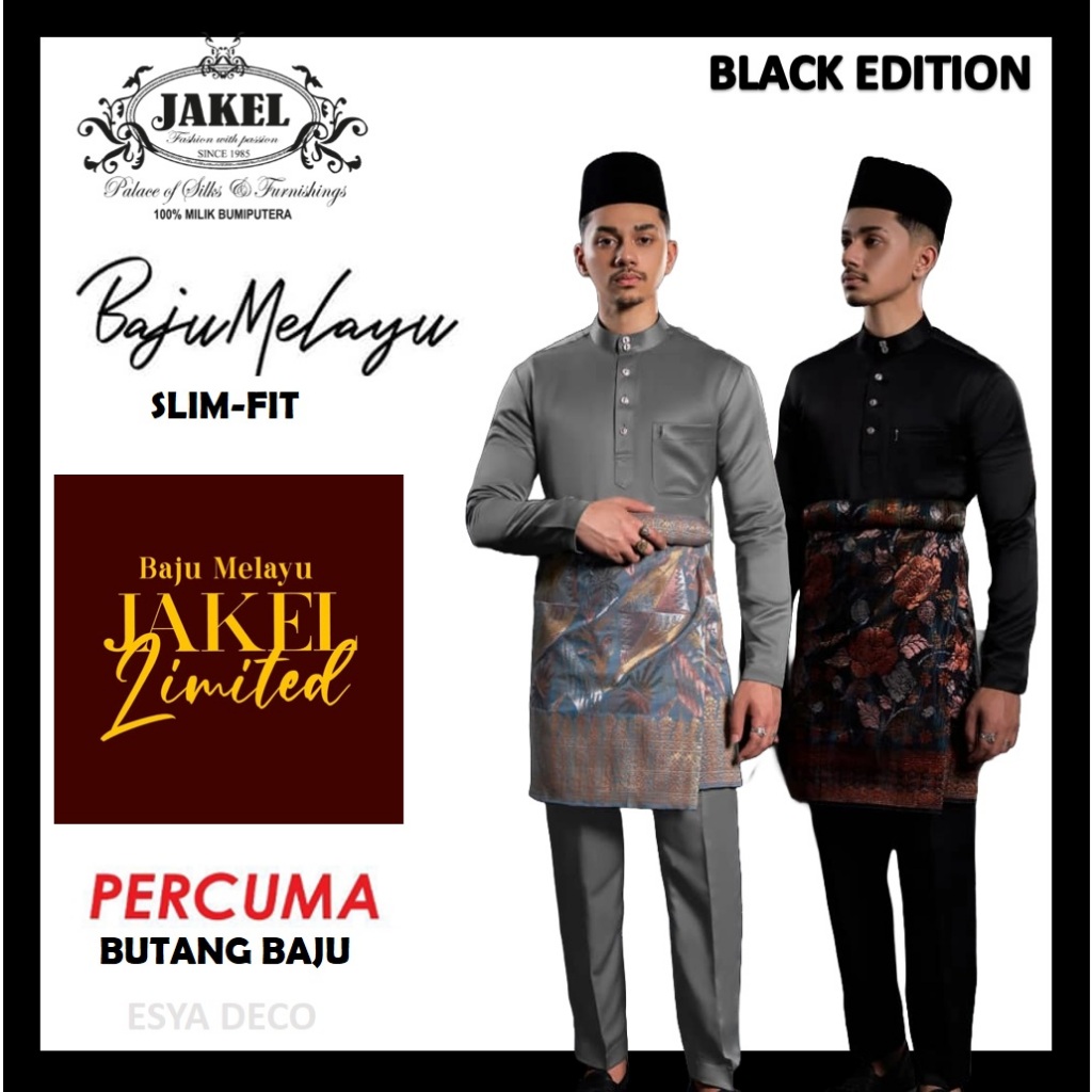 (SET BLACK) JAKEL LIMITED Baju Melayu Jakel Asad Motawh by JAKEL Cekak ...