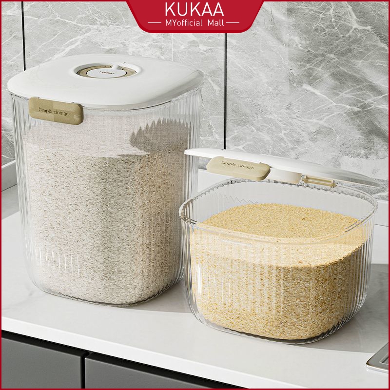 IKEA 5/10KG Moisture-Proof Rice Storage Box Grains Bucket Sealed Insect ...