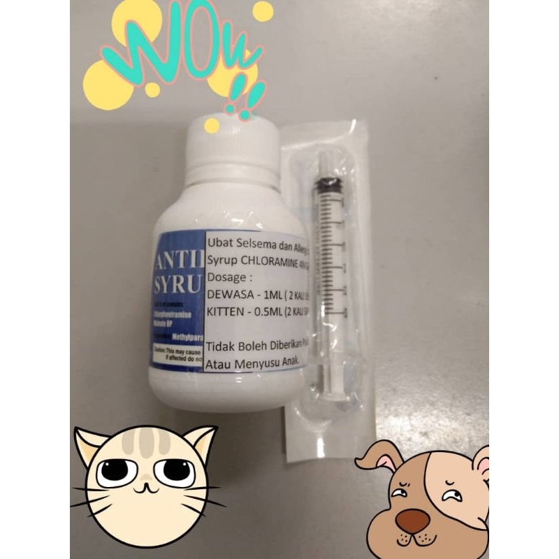 Fever / Cold / Cough with sounds for Cats and Dogs 60ml (FREE SYRINGE ...