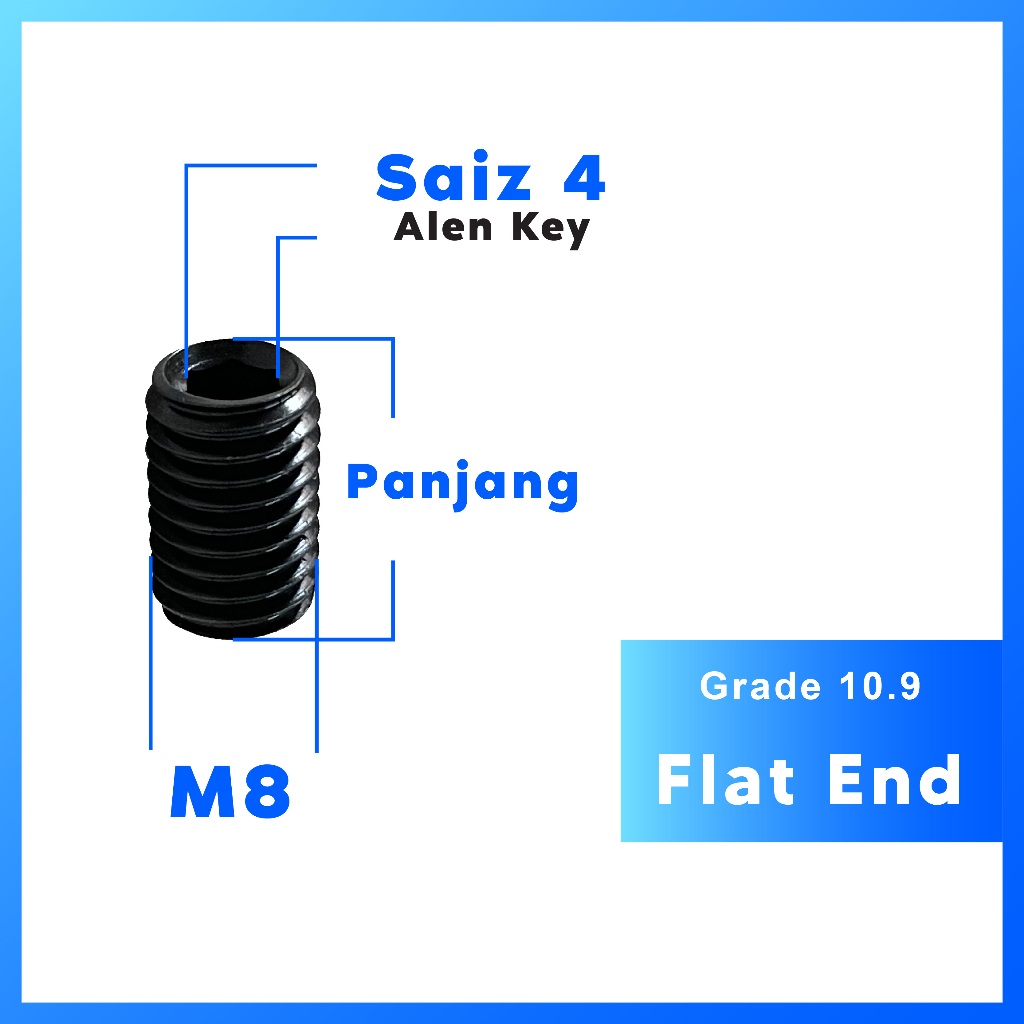 M8 Headless Allen Key Set Screw | Shopee Philippines