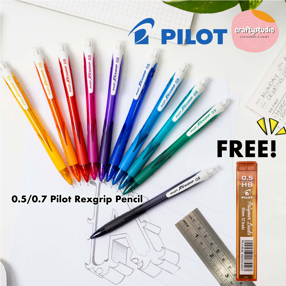 0.5/0.7 Pilot Rexgrip Mechanical Pencil Set, Mechanical Pencil | Shopee ...