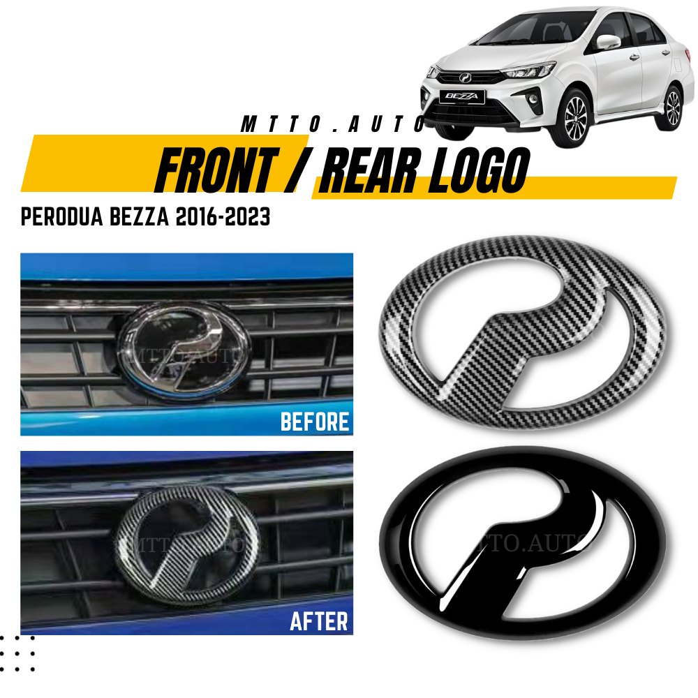 MTTO Perodua Bezza Exterior Car Emblem Frame Cover Perodua Logo Badge ...