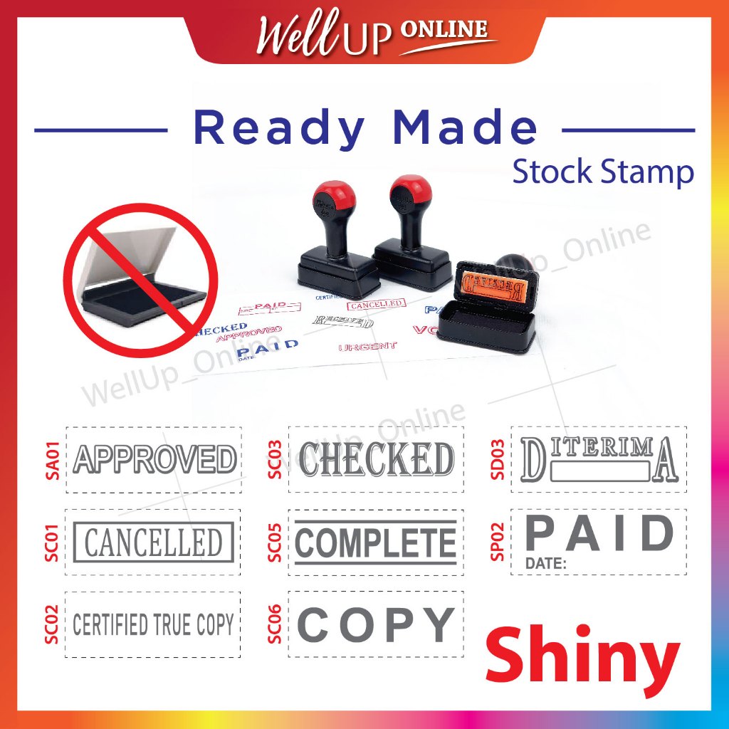 Made Chop (PAID/RECEIVED/COPY/DIBAYAR/CHECKED/APPROVED) - Rubber Stamp ...
