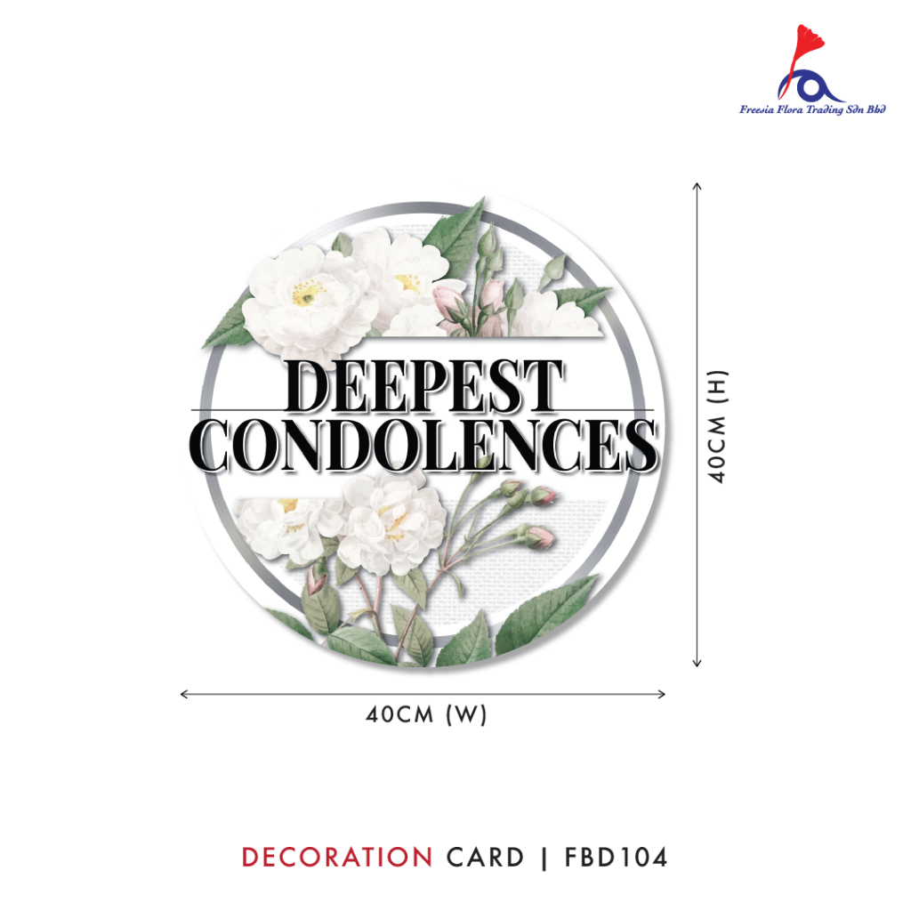 FREESIA Condolences Card FBD104 - Deepest Condolences | Shopee Philippines