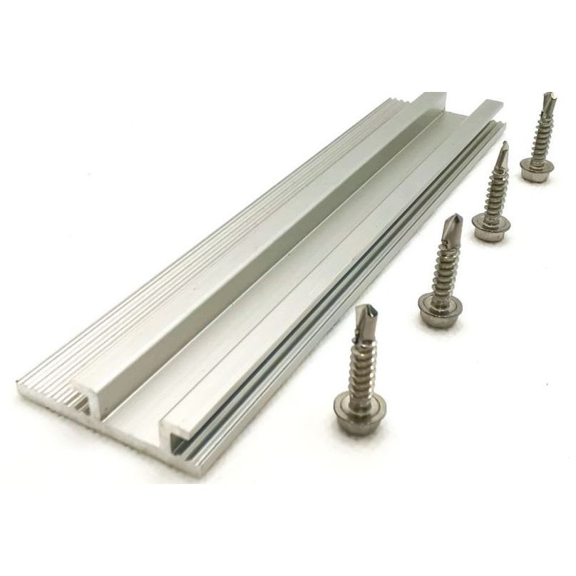 A&H Solar Panel Mounting Aluminum Rail Connector Rail Splice Kits Rail Connector 150mm c/w 4 pcs ...