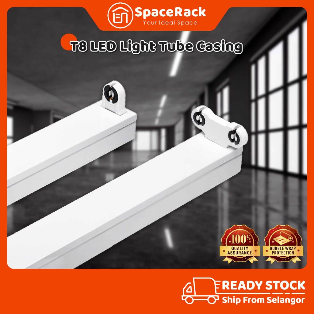 (4FT & 2FT) T8 LED Tube Casing Single/Double for LED T8 Tubes Siling ...