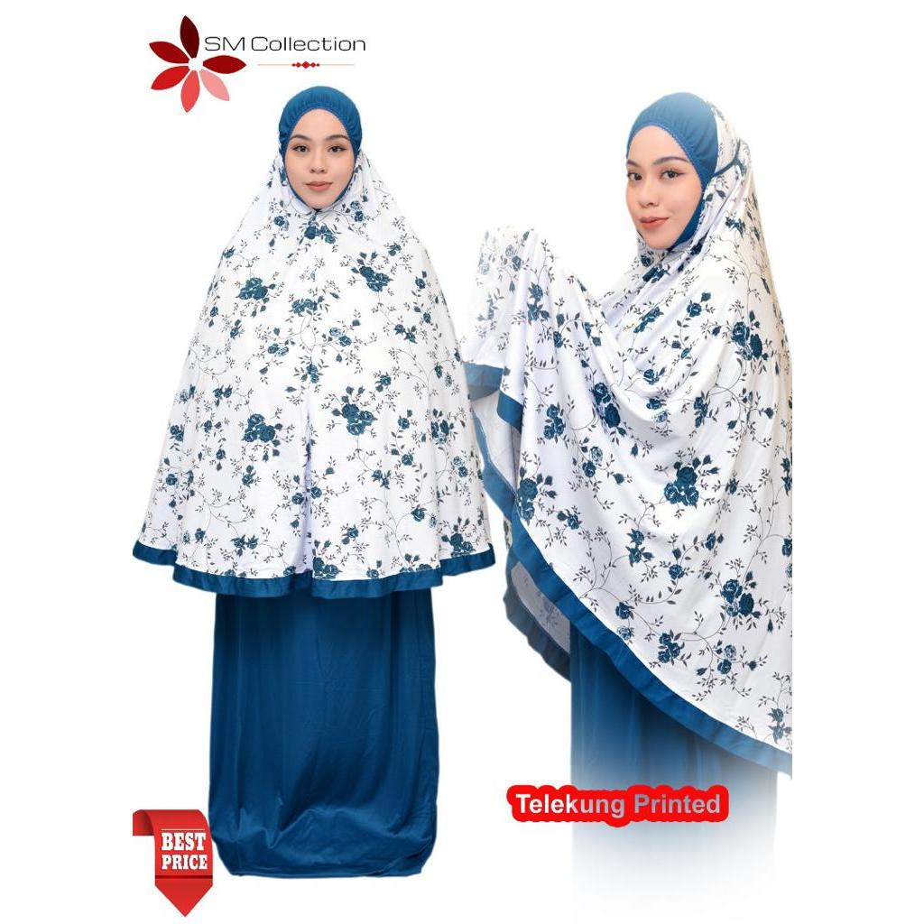 Telekung Printed Bunga Rose Dewasa Free Size for her Telekung | Shopee ...