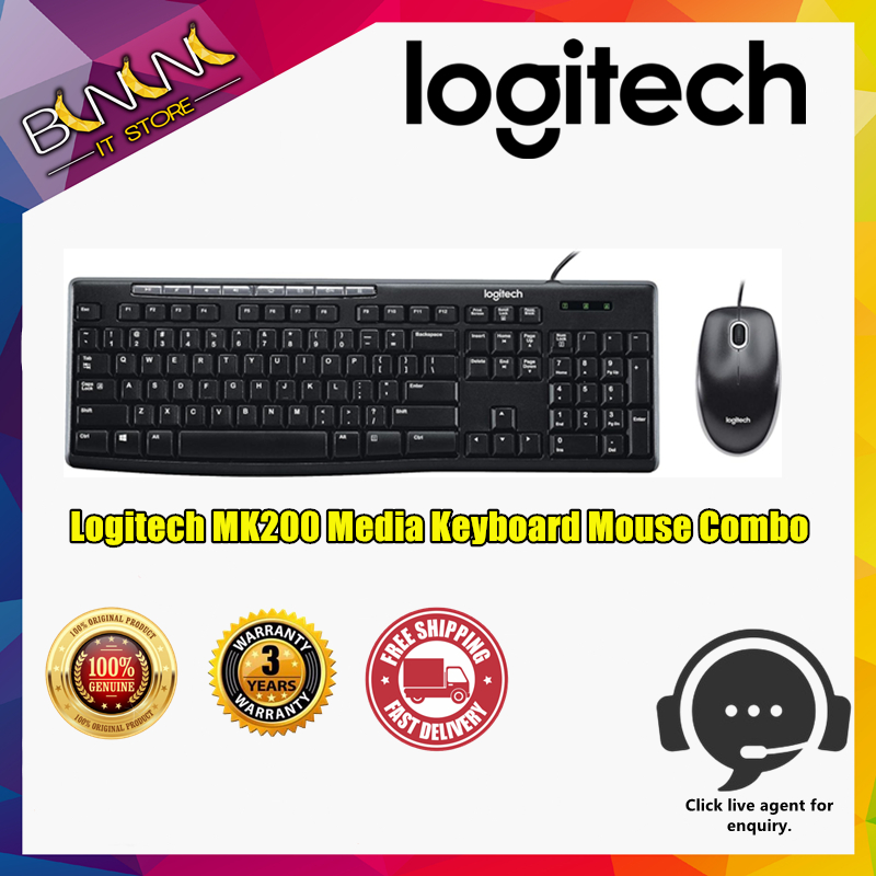 Logitech MK200 Media Keyboard Mouse Combo ( 920-002714 ) | Shopee ...