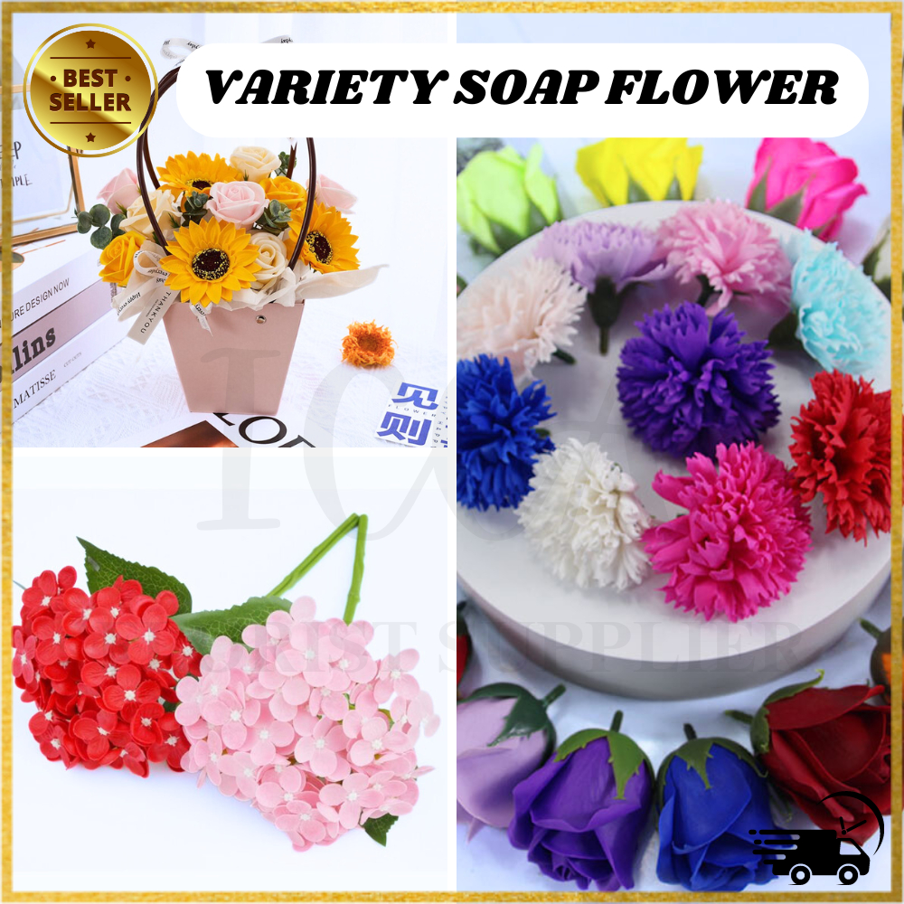 Variety Soap Flower 3 Layer Rose 5 Layer Rose Sunflower Carnation ...