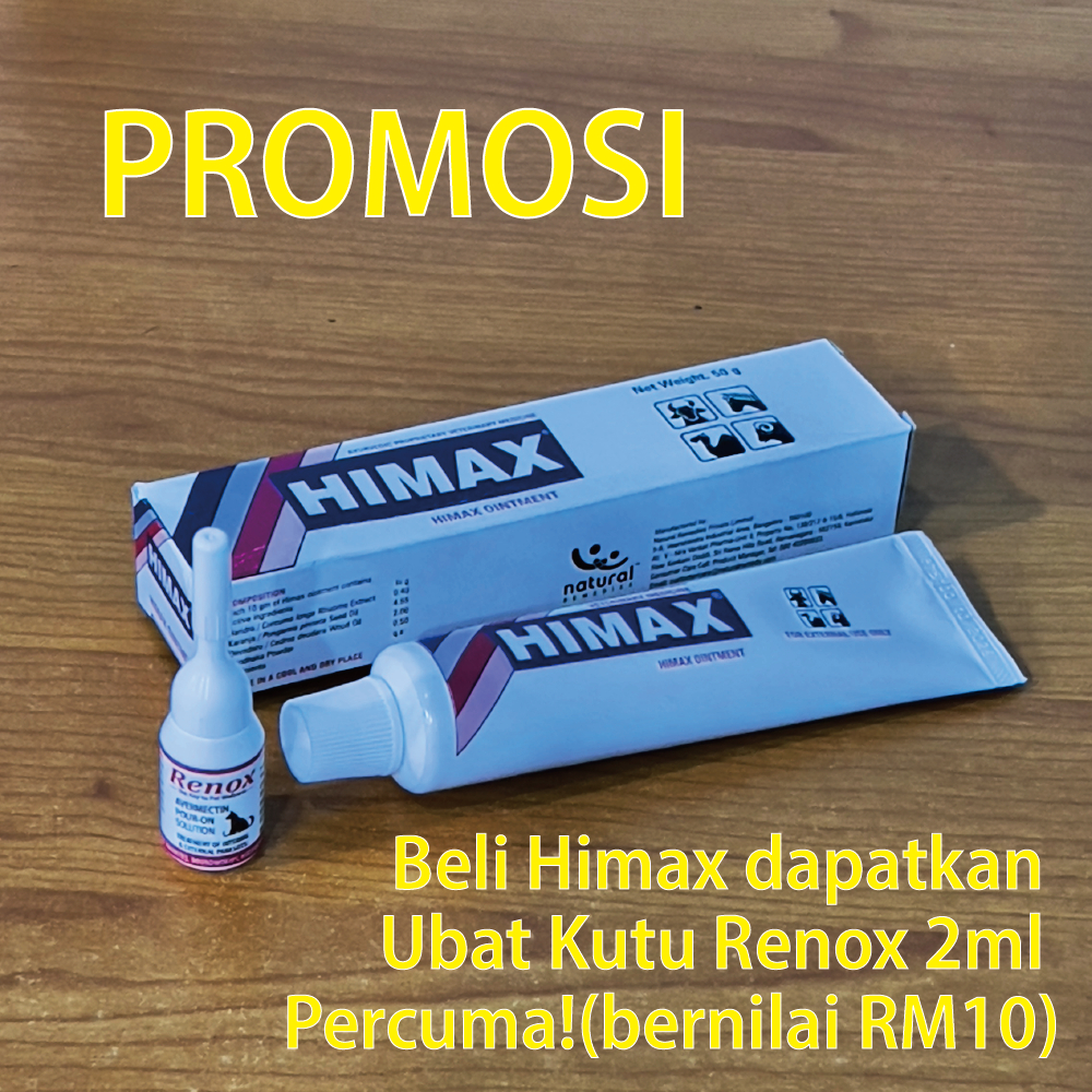 [BUY WITH FREE ITEM] Himax Ubat Herbal Kurap Kudis Luka Kucing Himax ...