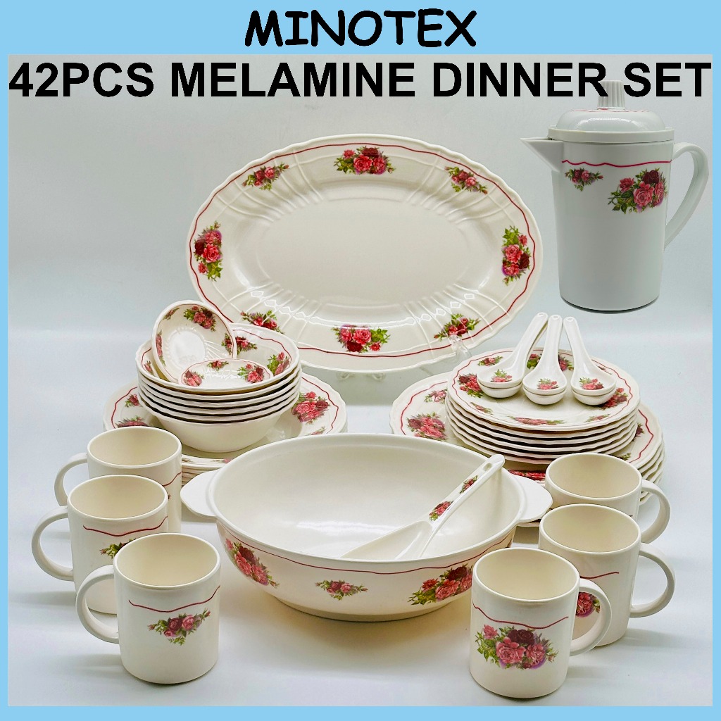 42pcs Melamine Dinner Set 6 Person Dinner Set/Set Pinggan Melamine/Set ...