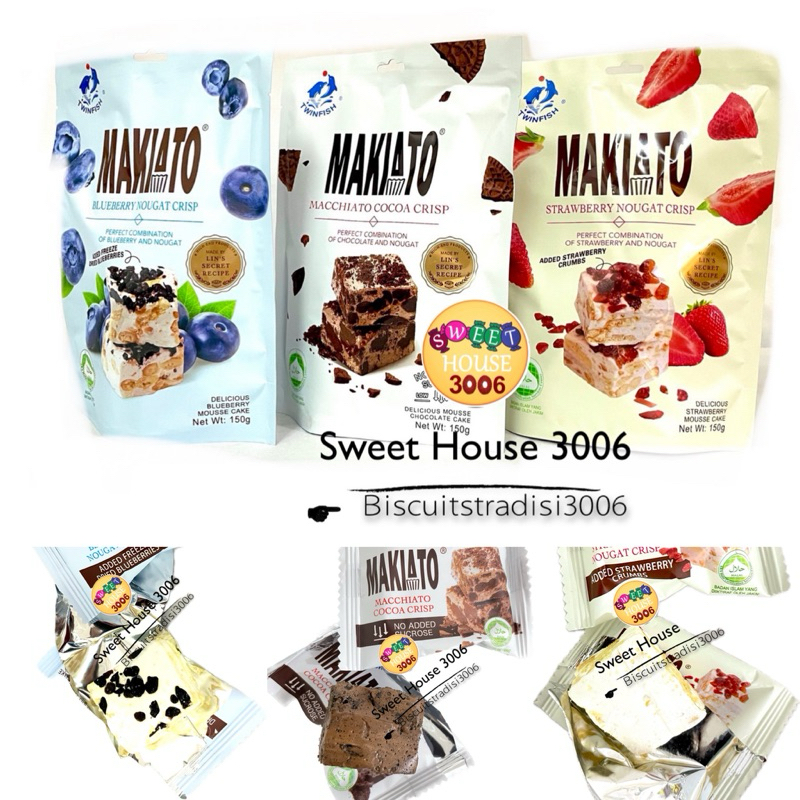 Twinfish 120g-150g Makiato Macchiato Cocoa Strawberry Blueberry Nougat ...