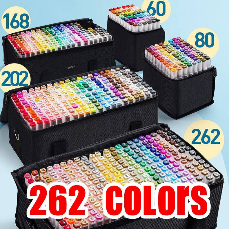 New Shop 60/80/168/262 Colors Double Headed Art Marker Pen Manga Sketch ...