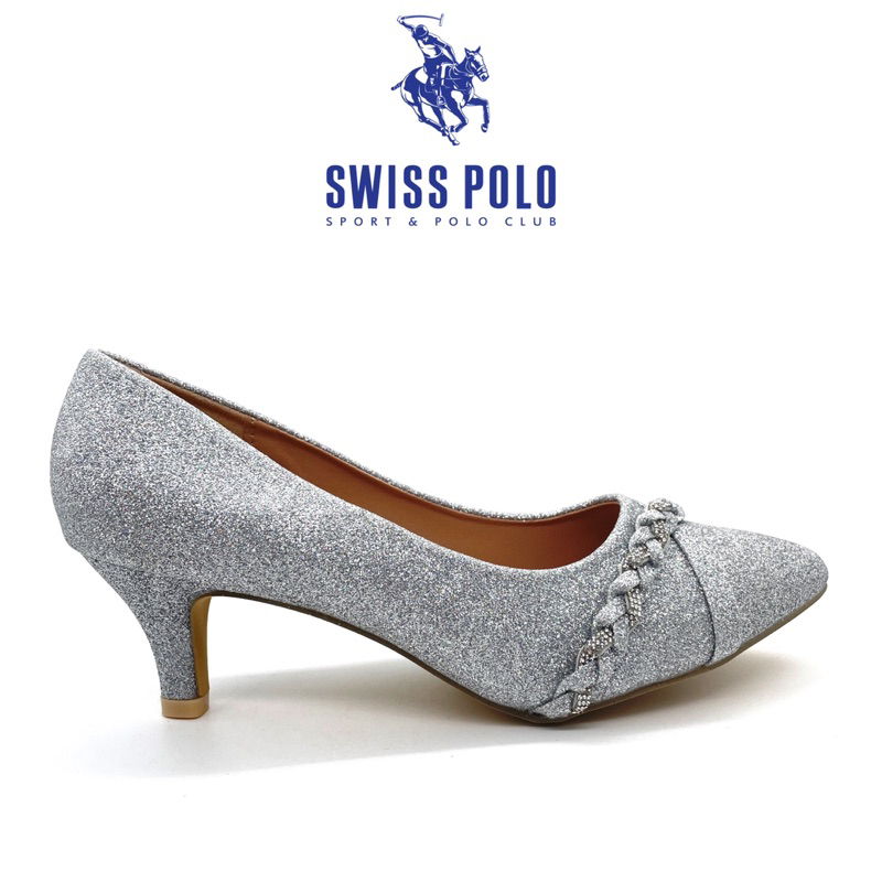Swiss Polo Ladies High Heels Pointed Toe Pump Bling Bling Heels Wedding ...