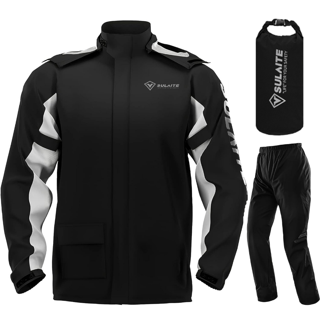 SULAITE Motorcycle Rain coats Waterproof Breathable Lightweight 2 ...