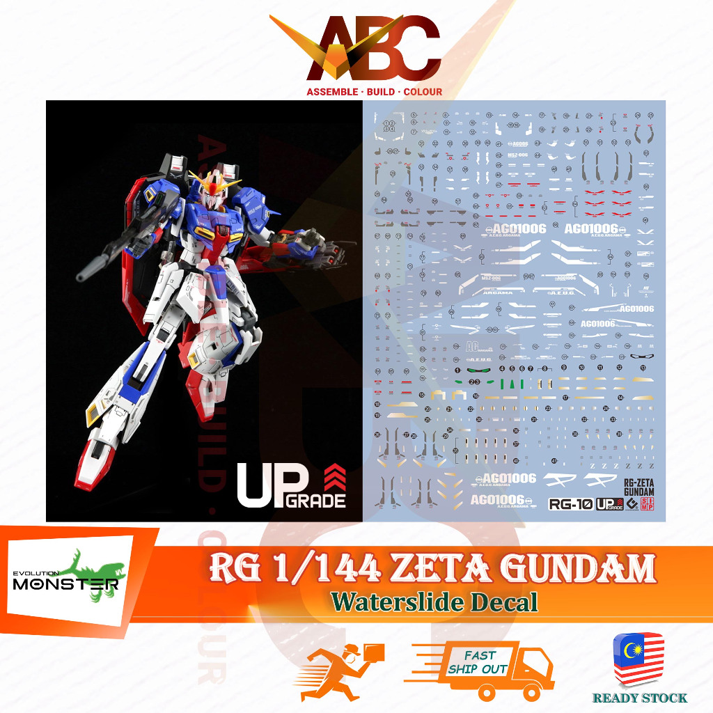 (Evo Monster) Waterslide Decal - RG 1/144 Zeta (Fluorescent) MSZ-006 ...