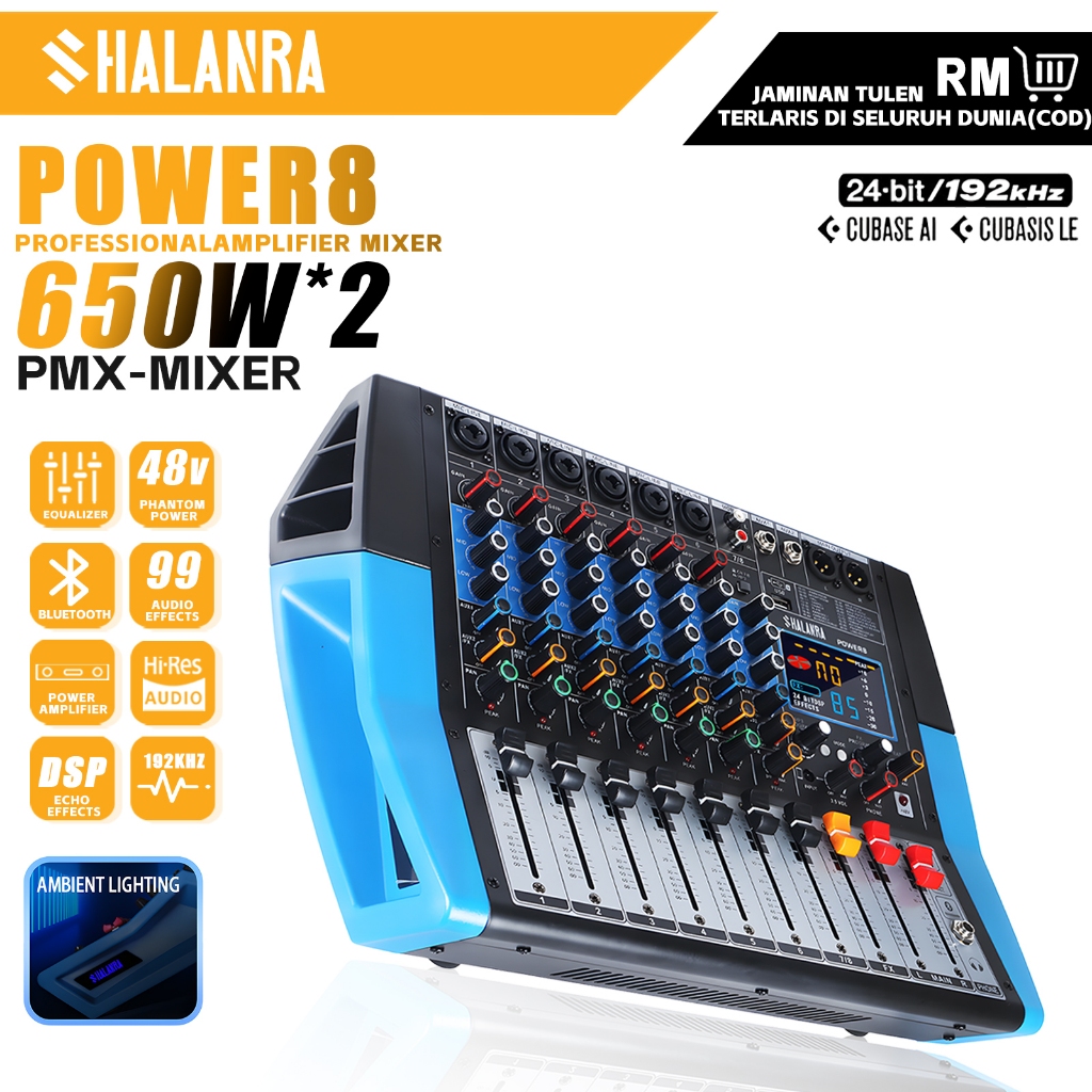 POWER8 PRO power mixer 6-channel built-in power amplifier with ...