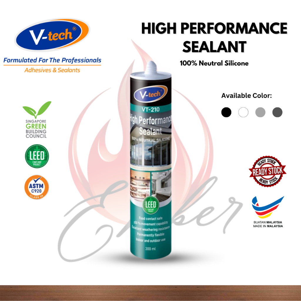 Vtech VT210 High Performance Silicone Sealant Weatherproof Sealant Green Product (Aquarium ...