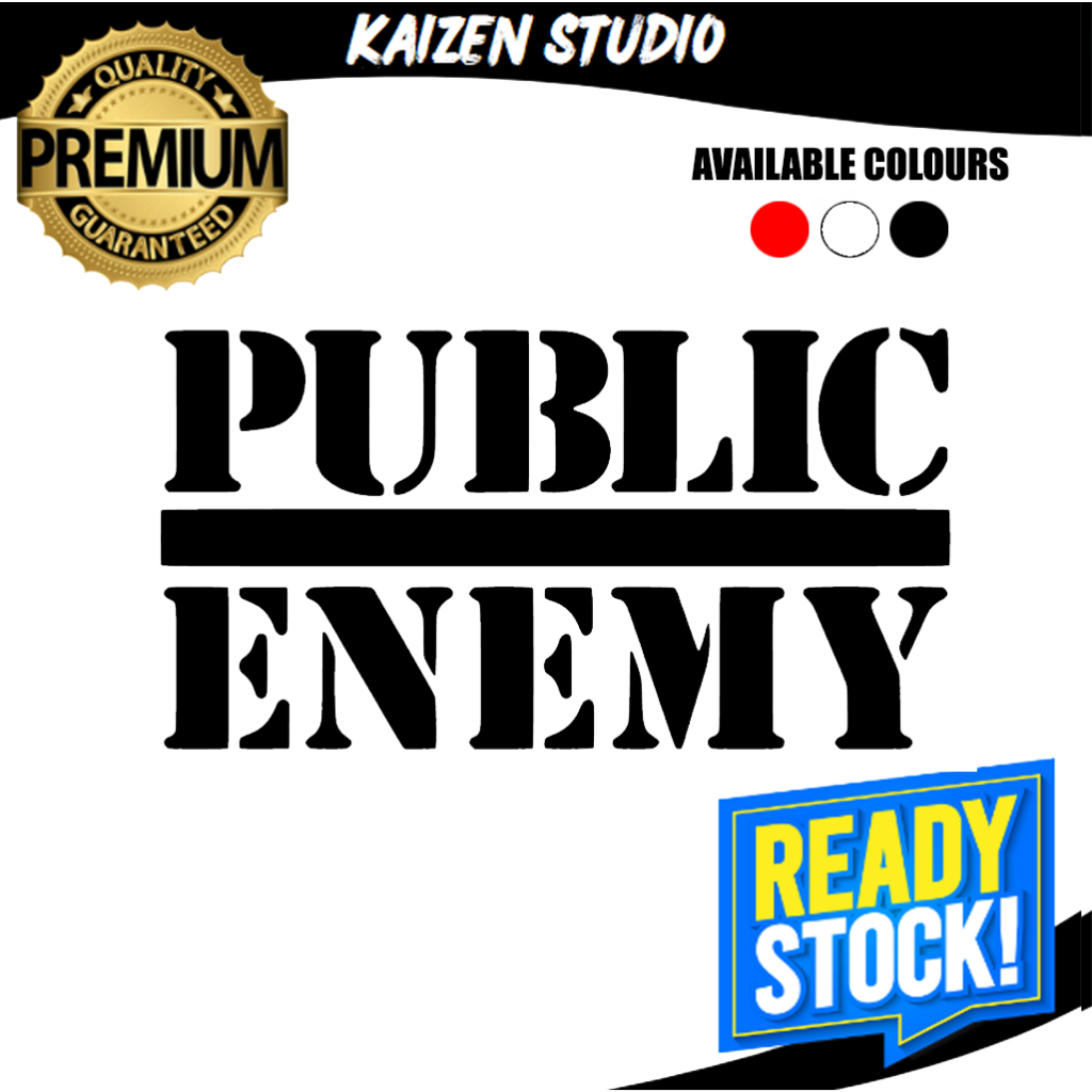 KAIZEN STUDIO Public Enemy Sticker Vinyl Cutting Sticker | Shopee ...
