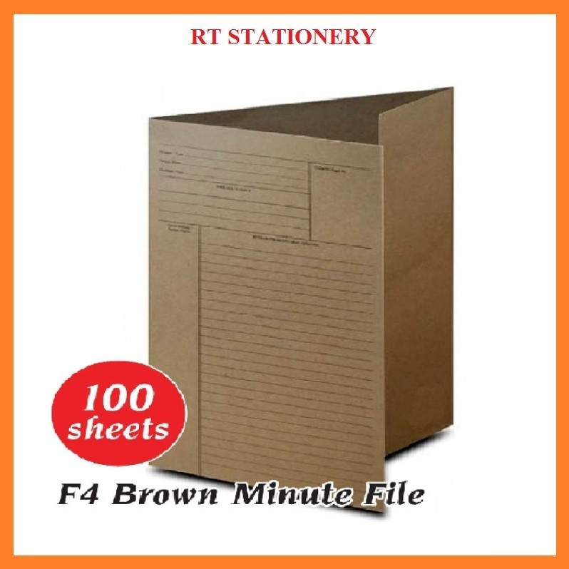 Brown Minute File / Brown Paper File 150gsm (100pcs/pkt) | Shopee ...