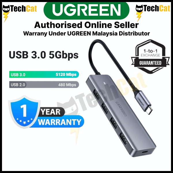 Ugreen 4 Ports USB C Hub (USB-C to 4-Port USB 3.0 + USB-C POWER SUPPLY) | Shopee Philippines