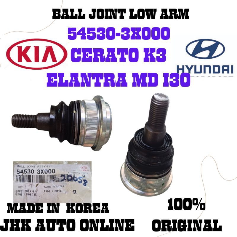 54530-3X000 BALL JOINT LOWER ARM FRONT CERATO K3 I30 ELANTRA MD 100% ...