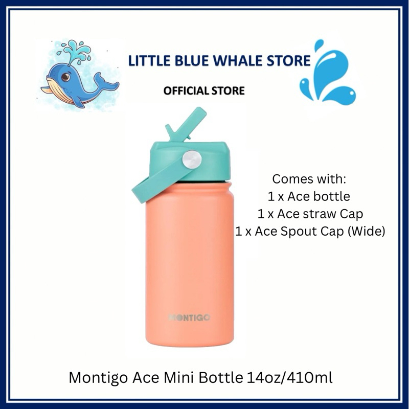 Montigo Ace Mini Bottle 14oz/410ml (Peach) Durable Stainless steel ...