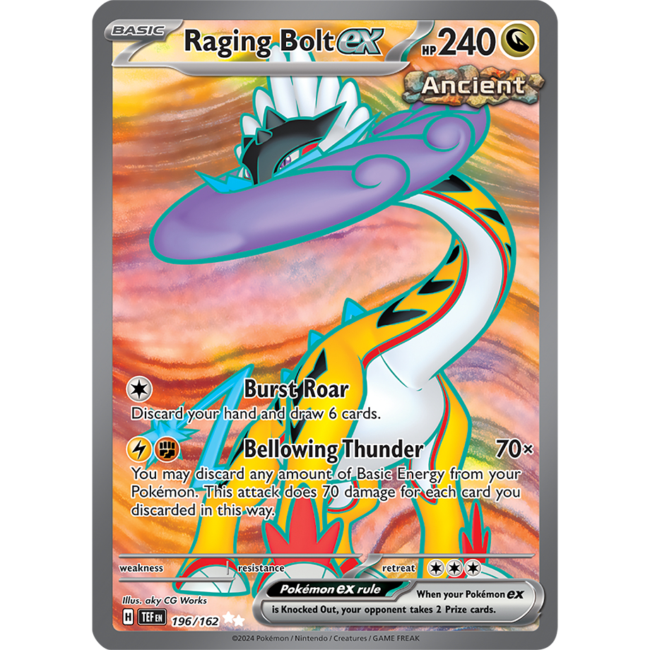 Pokemon TCG SV05 Temporal Forces 196/162 Raging Bolt ex Full Art Secret ...