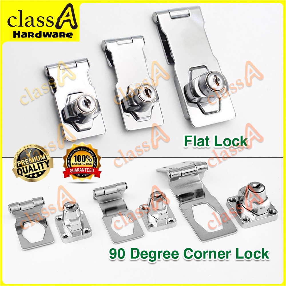 ClassAHW Stainless Steel Self Locking 90 Degree Security Hasp Staple ...