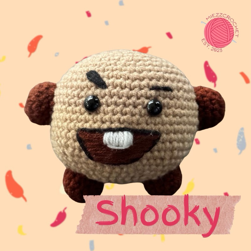 Handmade Cute BT21 Shooky character Amigurumi Crochet Plushies Keychain ...