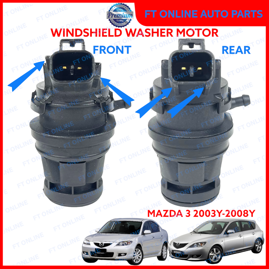MAZDA 3 2003-2008 BK BK10 WASHER MOTOR/PUMP WINDSHIELD WIPER TANK FRONT ...