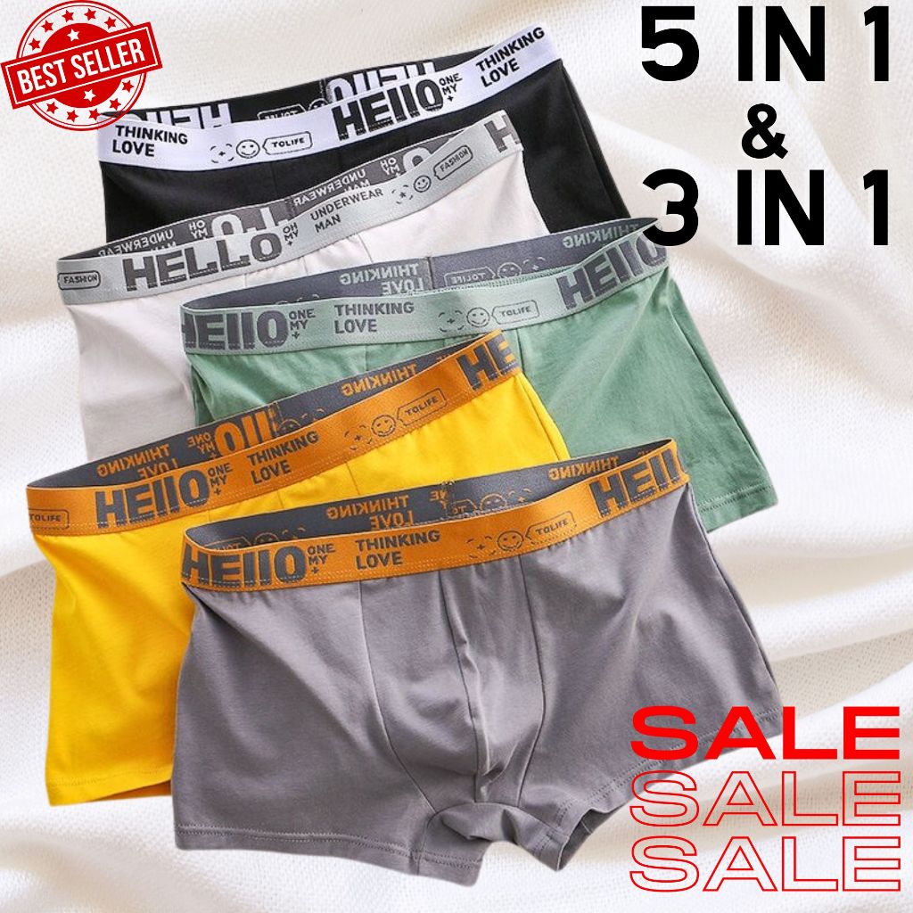 Men's Boxer Cotton / HELLO underwear Lelaki Graphene Antibacterial Men ...
