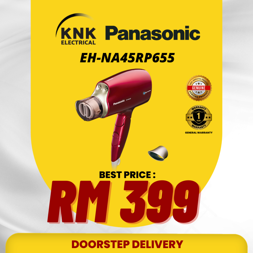 Panasonic 1600W EH-NA45 nanocare Hair Dryer Platinum Ions/Foldable ...