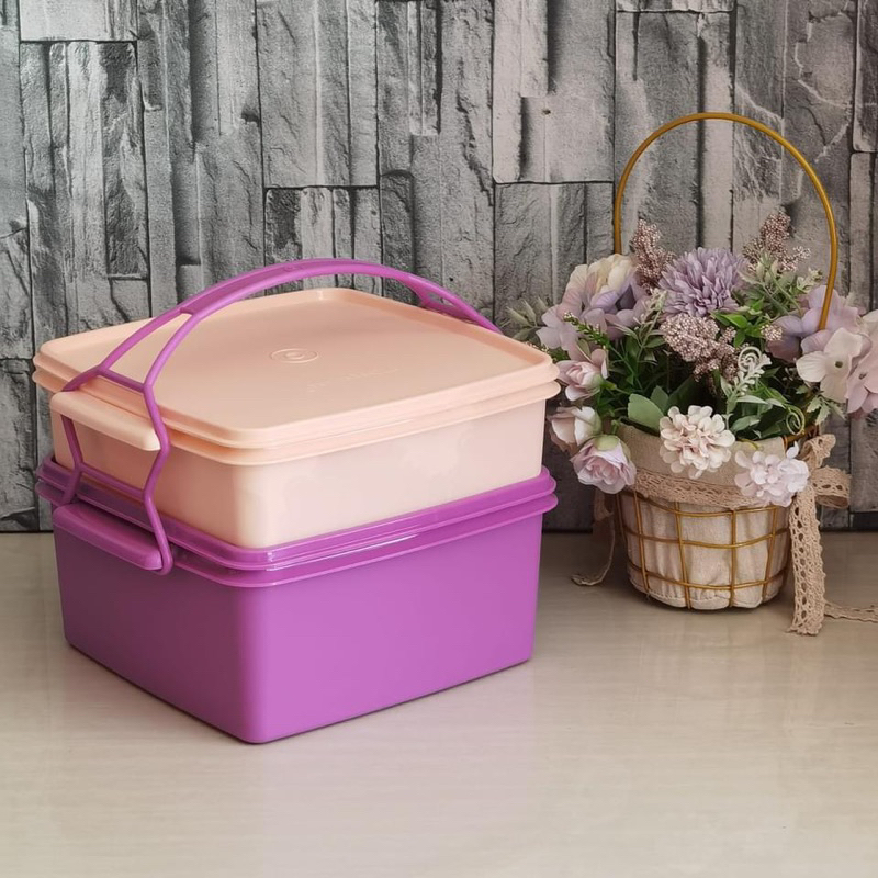 Tupperware Double Deep 1.7L 2 Tiers Lunch Box Jumbo Goody Box 4L + 2L with Cariolier Tapau Set ...