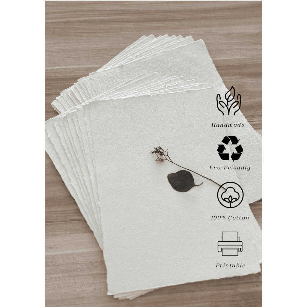 JCCS A4 Signature Papers Medium Smooth (Deckled Edges Cotton Sheets ...